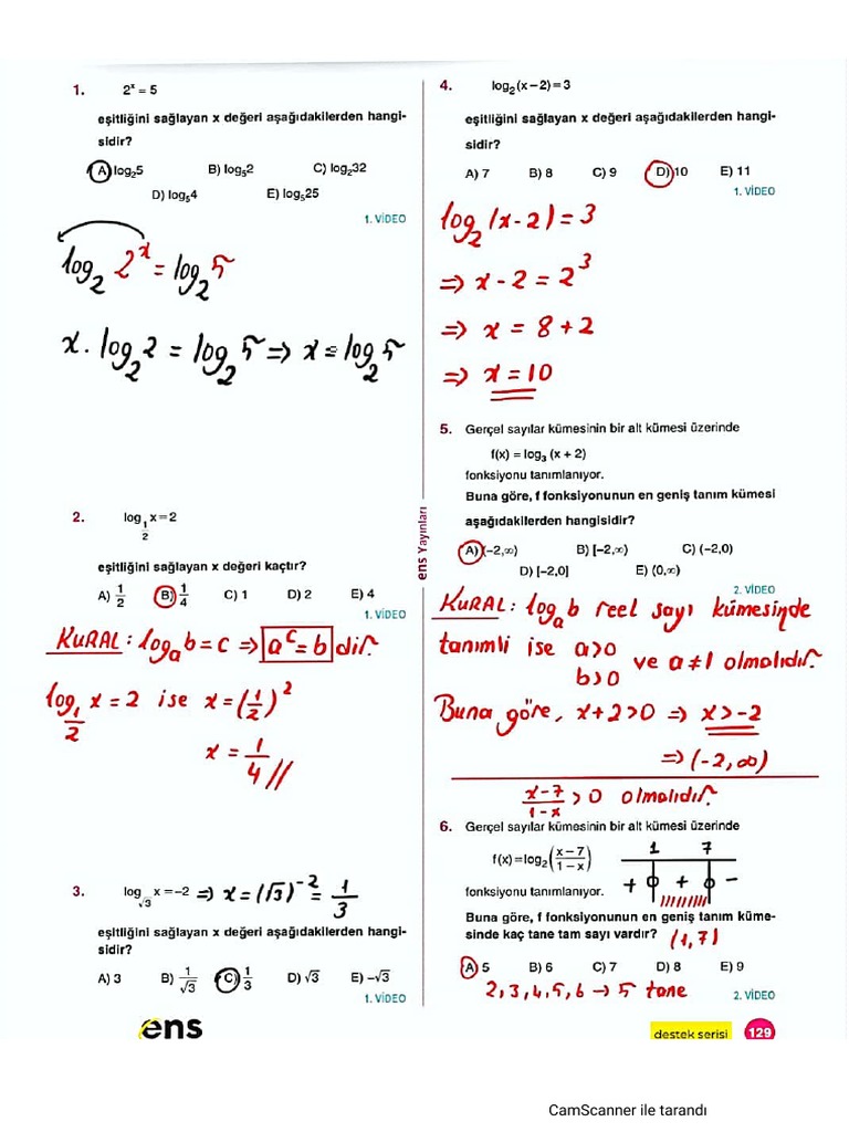 Logaritma Soru Çözüm Ens Ayt | PDF