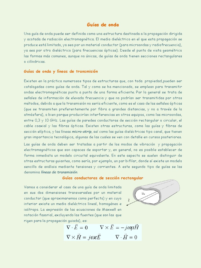 Guias de Onda. A | PDF | Guía de onda | Olas