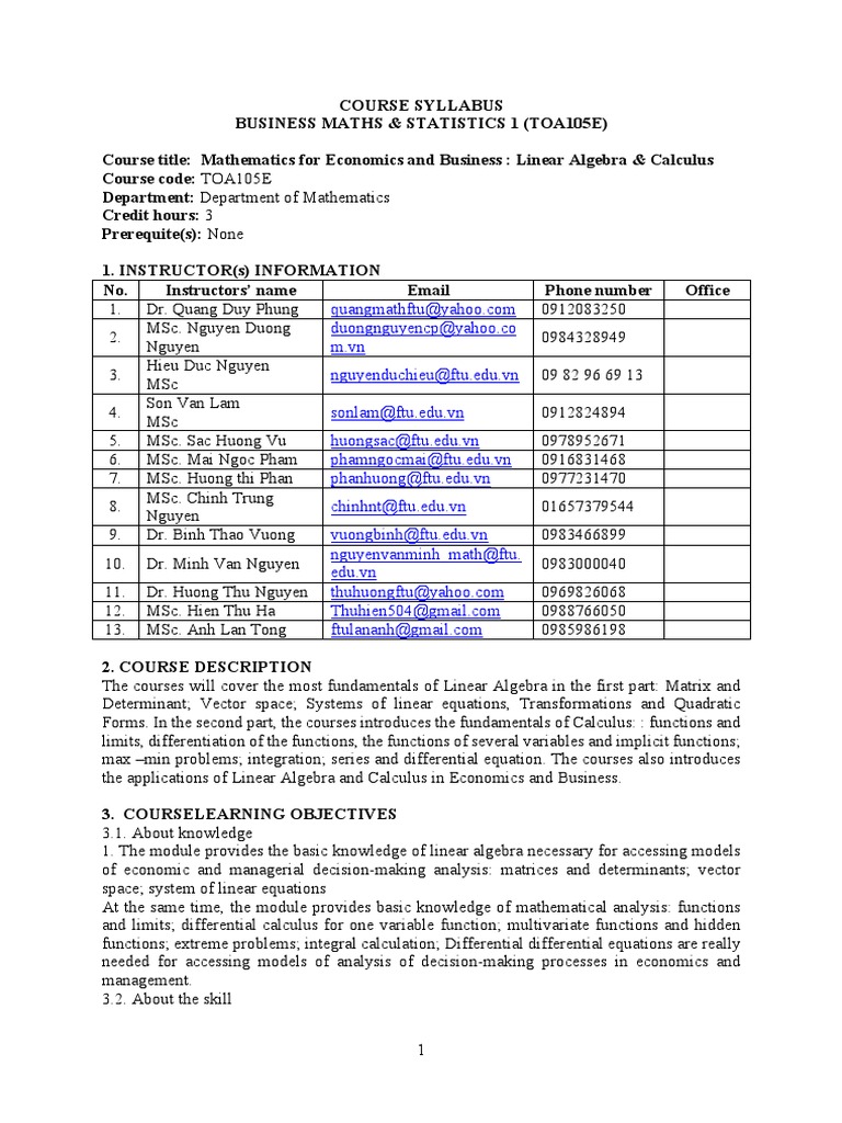 5 - Business Maths - Statistics 1 - Toa105e | PDF | Eigenvalues And ...