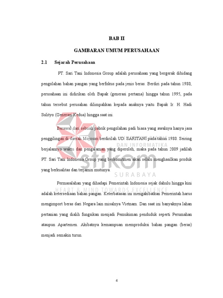 Sejarah PT Sari Tani Indonesia | PDF
