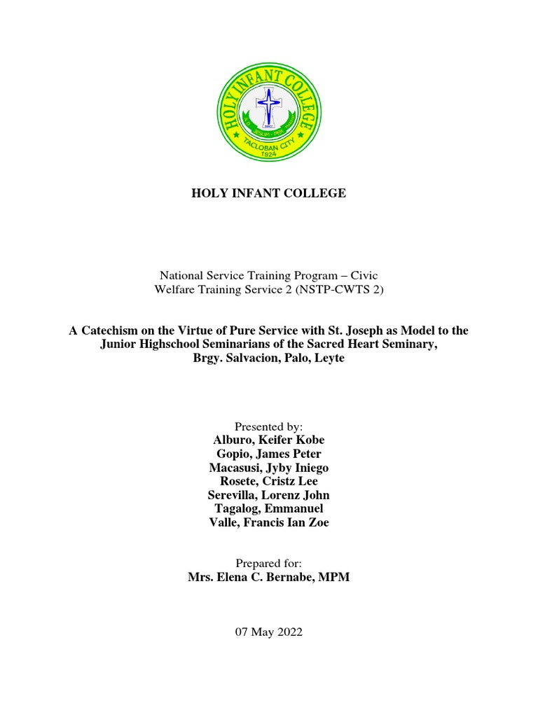 NSTP Project Report - Final PDF | PDF | Saint Joseph | Jesus