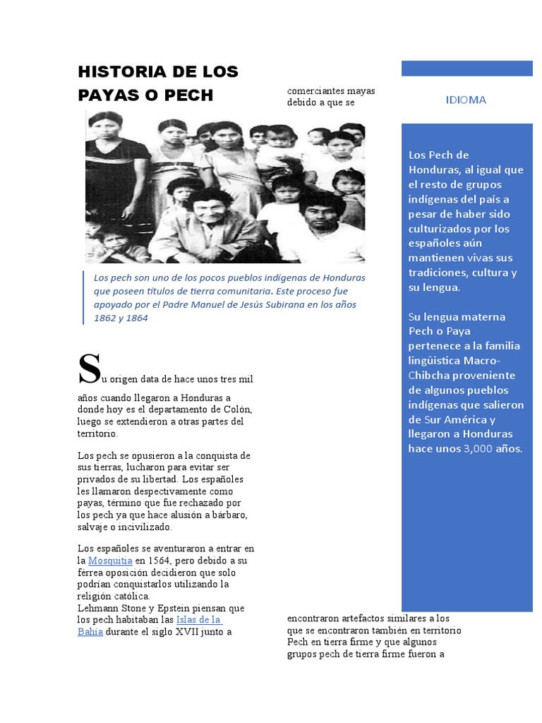 Historia de Los Payas o Pech 1 | PDF | Grupos étnicos | Gente indígena