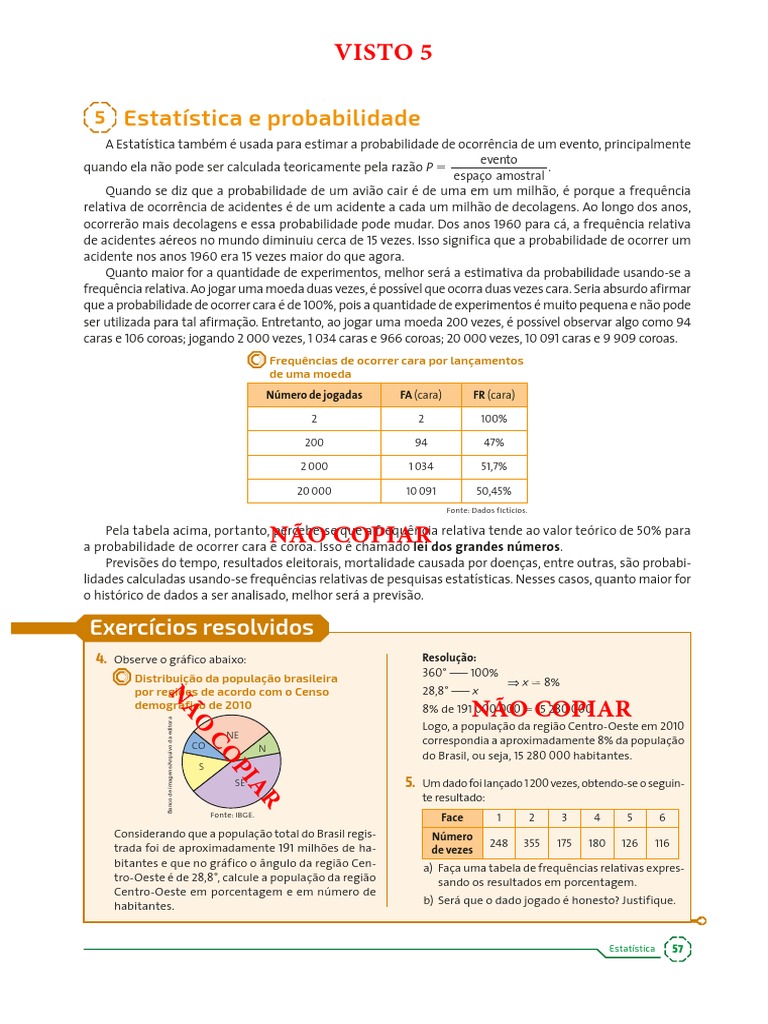 Estatística e Probabilidade: Conceitos e Exemplos | PDF | Probabilidade ...