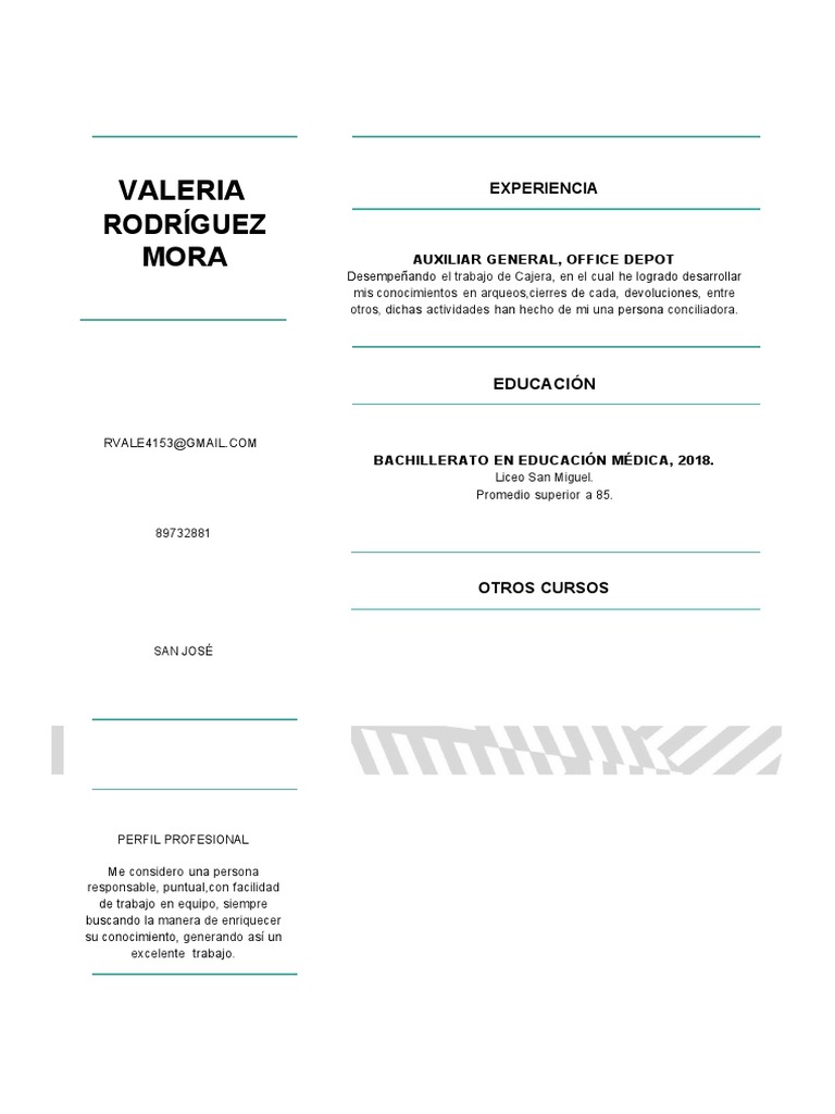 (Template) CV. Banking Coach V2 (1) - CV Valeria Rodríguez Mora | PDF