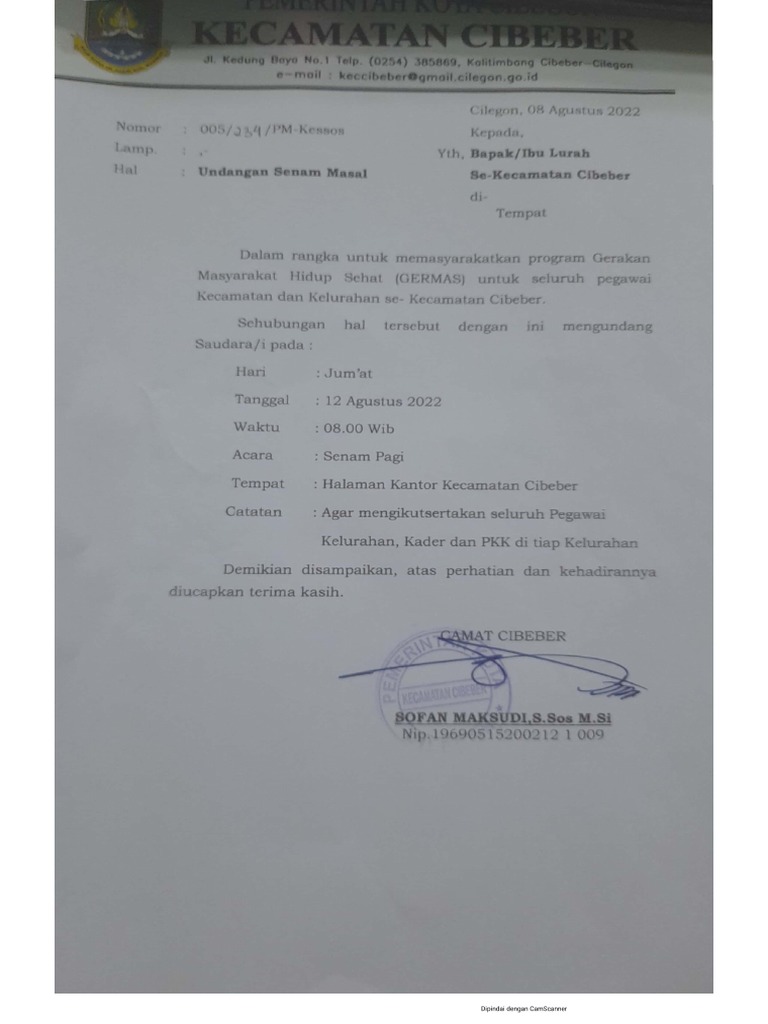 Undangan Senam Masal | PDF