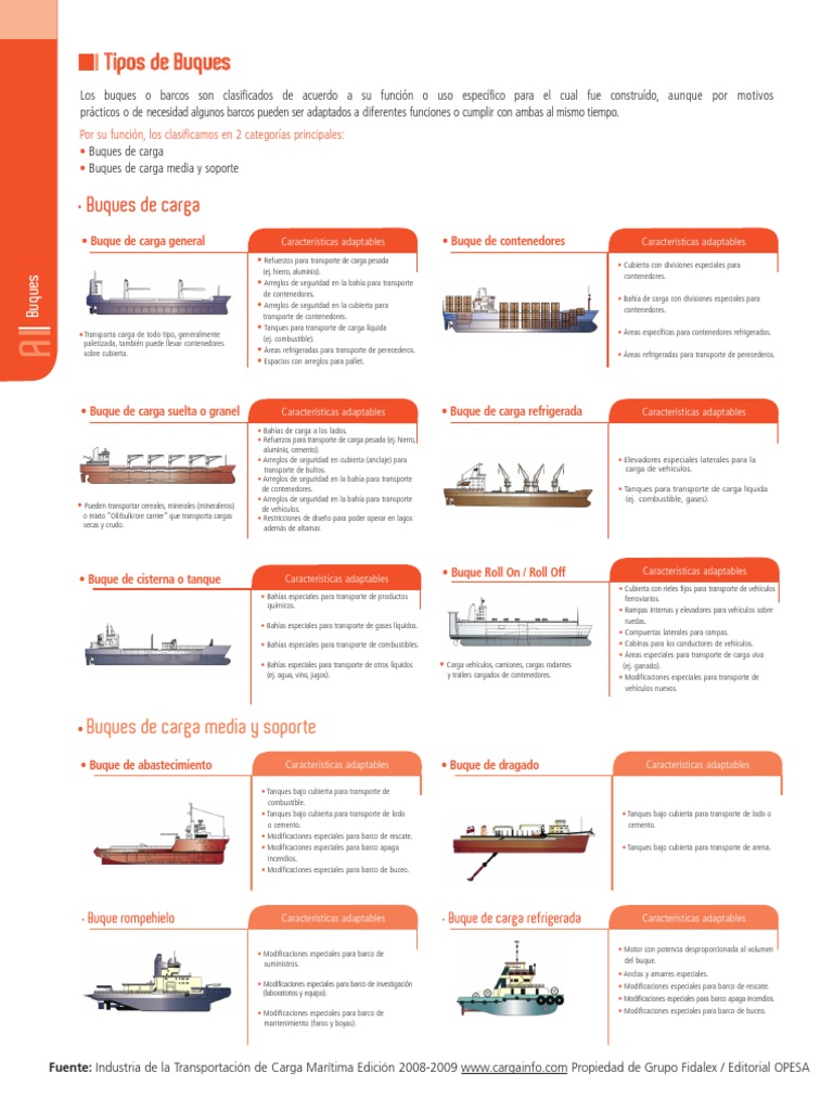 Tipos y Características de Buques de Carga | PDF | El comercio internacional | aduana