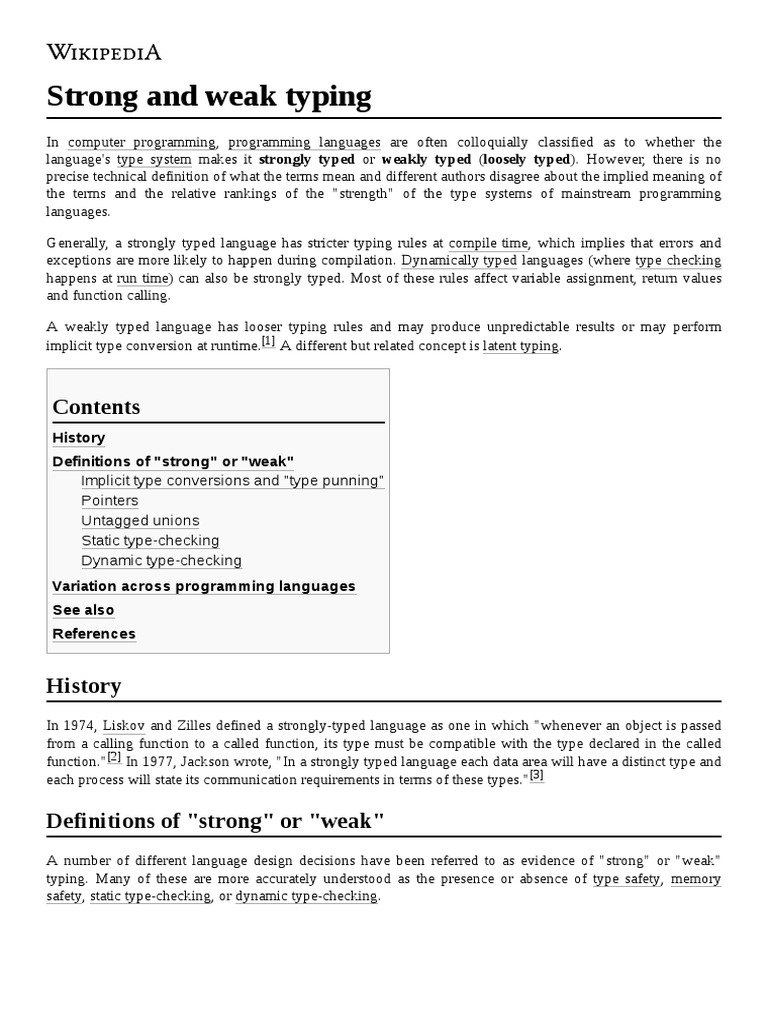 Strong and Weak Typing | PDF | Mathematical Logic | Mathematical Structures