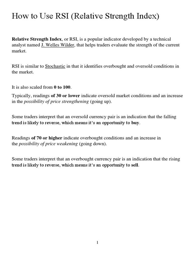 G5-T6 How To Use RSI | PDF | Business | Economics
