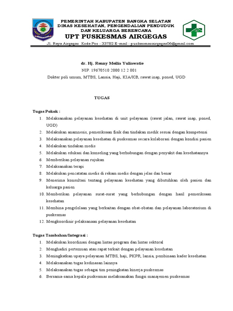 Uraian Tugas Pegawai | PDF | Pengembangan Diri | Kesehatan Holistik
