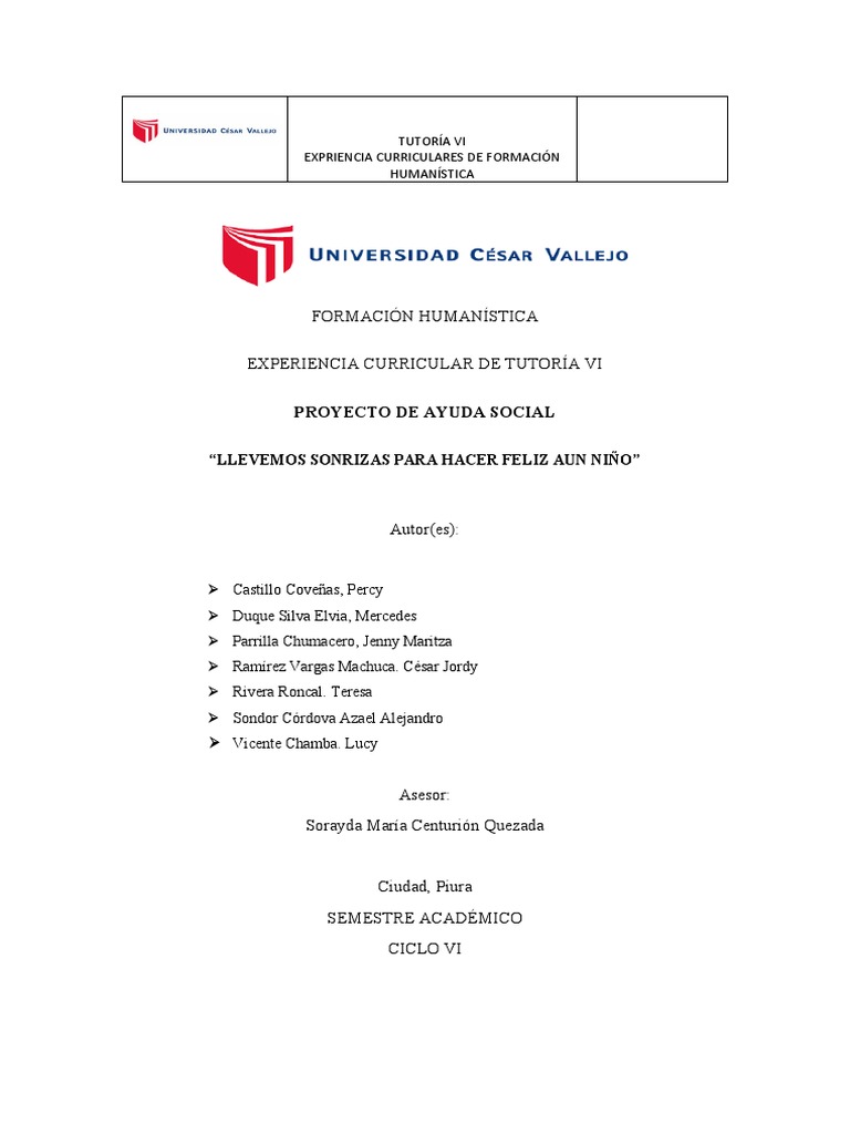 Proyecto Solidario FInal | PDF | Familia | Comportamiento