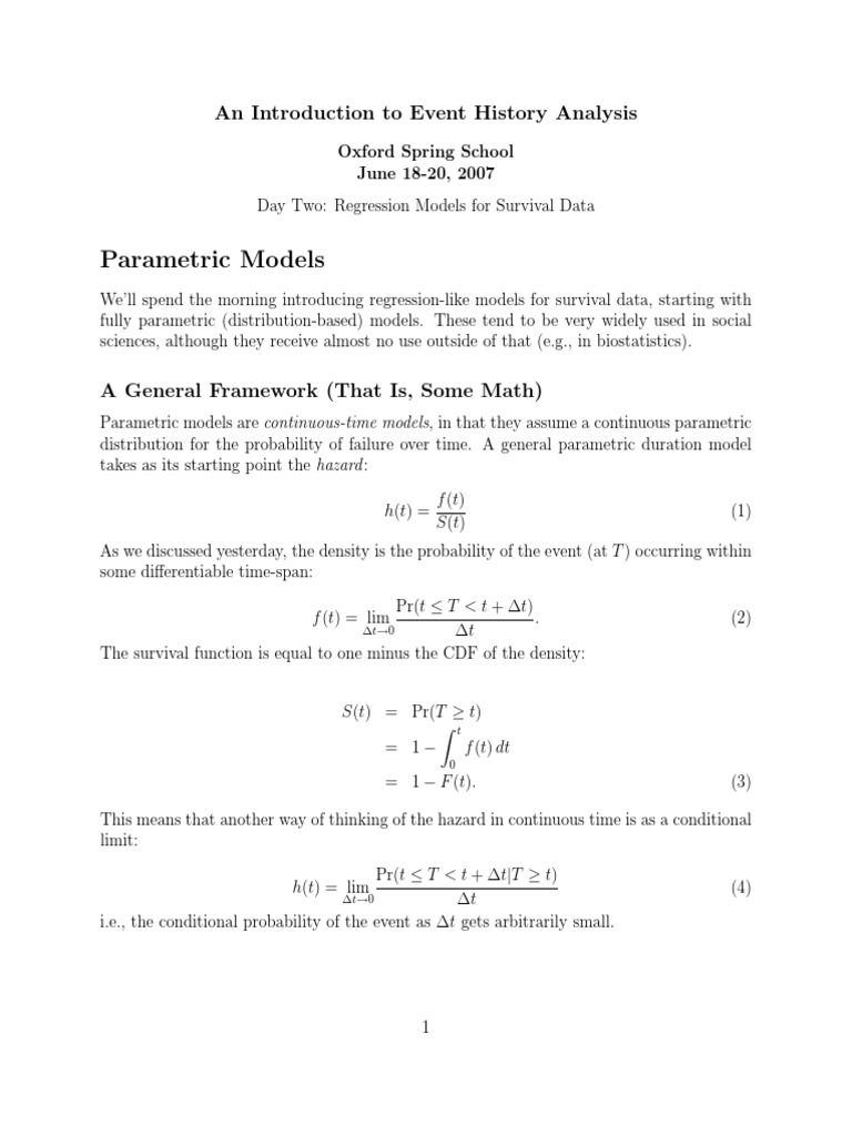 Parametric Models for Survival Analysis | PDF | Akaike Information ...