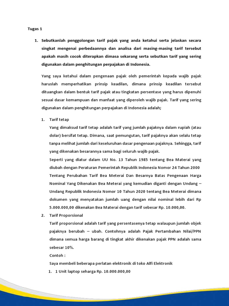 Tugas 1 Adbi 4330 Administrasi Perpajakan | PDF