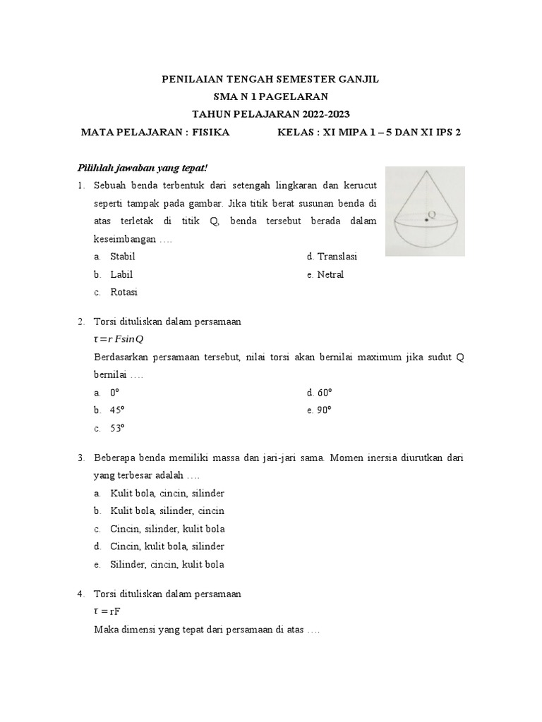 Soal Fisika | PDF | Metode & Bahan Ajar | Griya & Taman