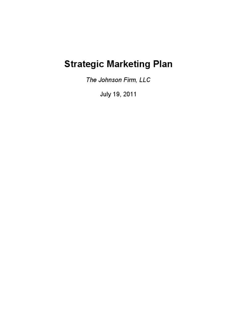 A Template For Your Strategic Marketing Plan | PDF | Marketing Strategy ...