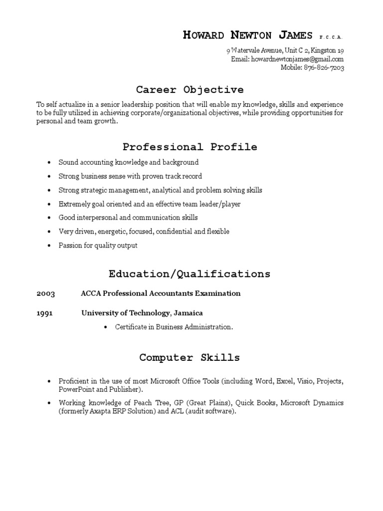 Howard James' Resume - 2018 | PDF | Inventory | Audit
