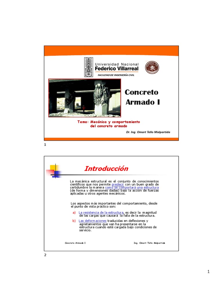 C2. - Mecanica Del Concreto Armado | PDF | Concreto reforzado | Hormigón