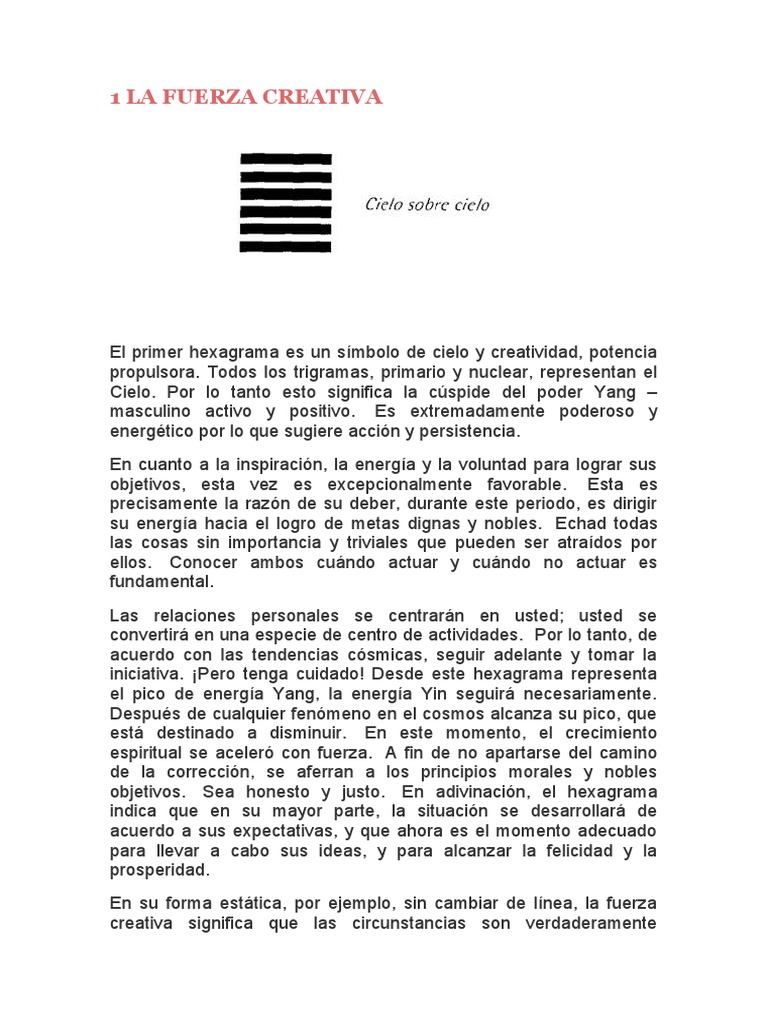 1 La Fuerza Creativa | PDF | Yin y yang | Fuerza