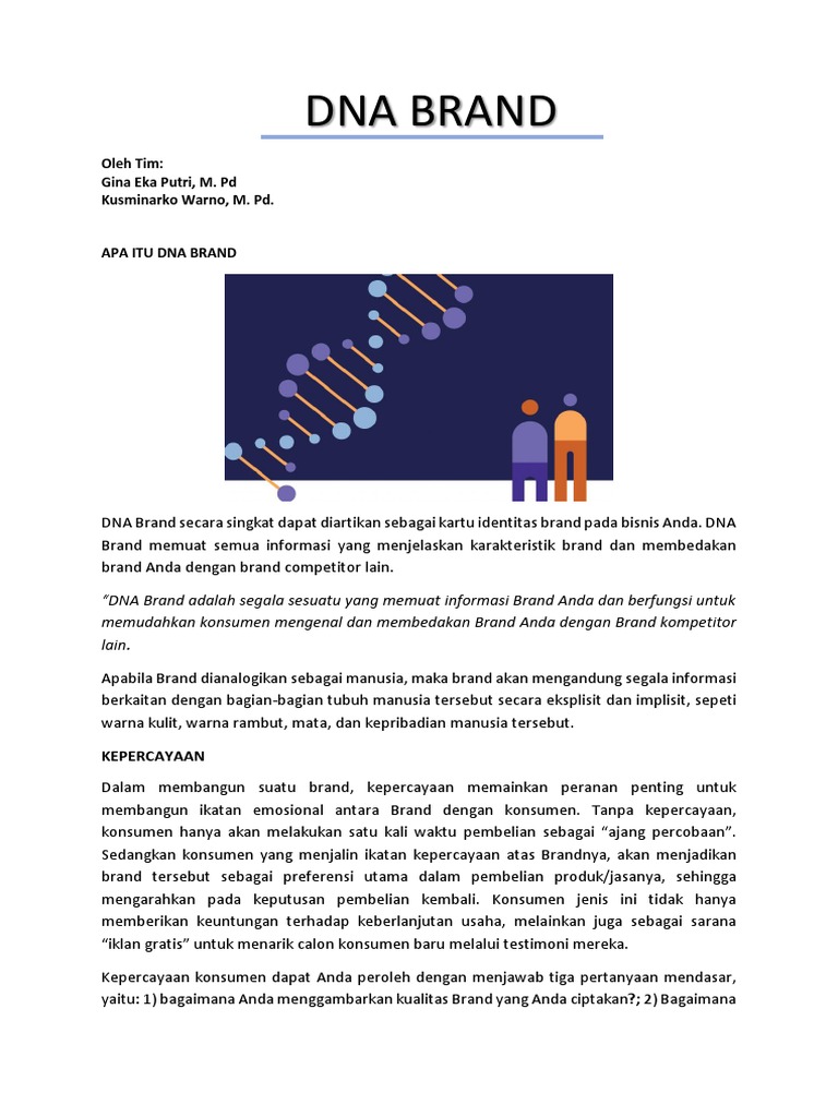 Memahami DNA Brand untuk Bisnis | PDF