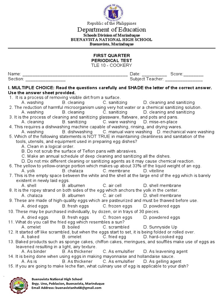Periodical Test Quarter 1 | PDF