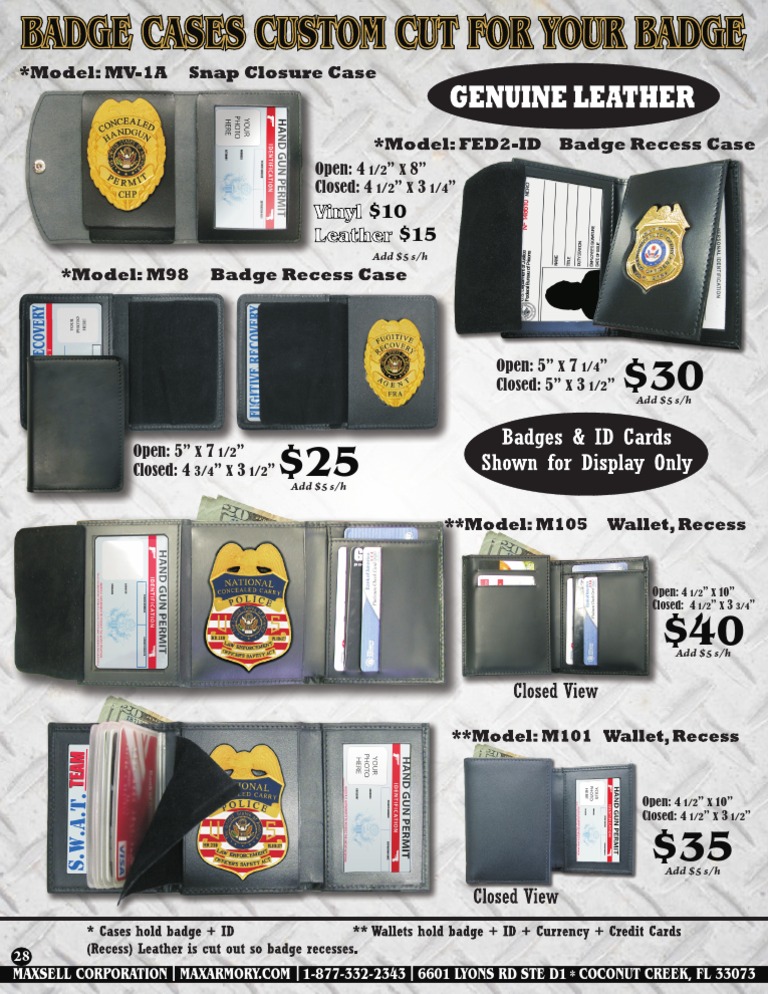 Custom Badge Cases Pricing and Sizes | PDF