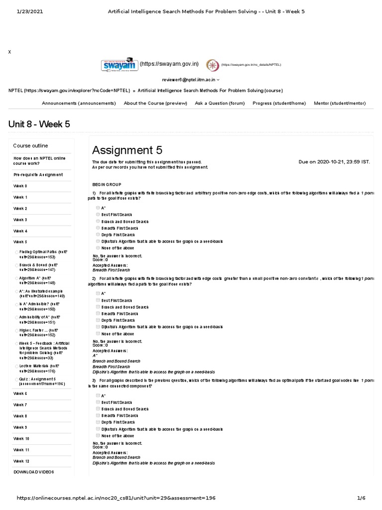 Noc20 Cs81 Assignment 01 Week 05 | Download Free PDF | Applied Mathematics | Algorithms And Data ...