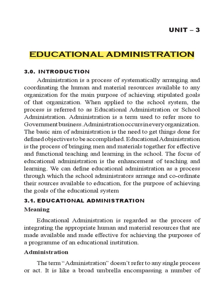 School Management - Unit - 3 CORRECTED NM | PDF | Motivation | Motivational