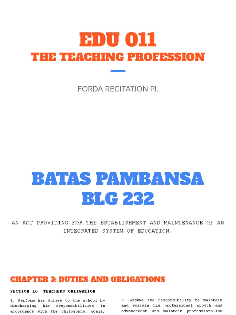 Edu 011 - Recitation | PDF | Teachers | Learning