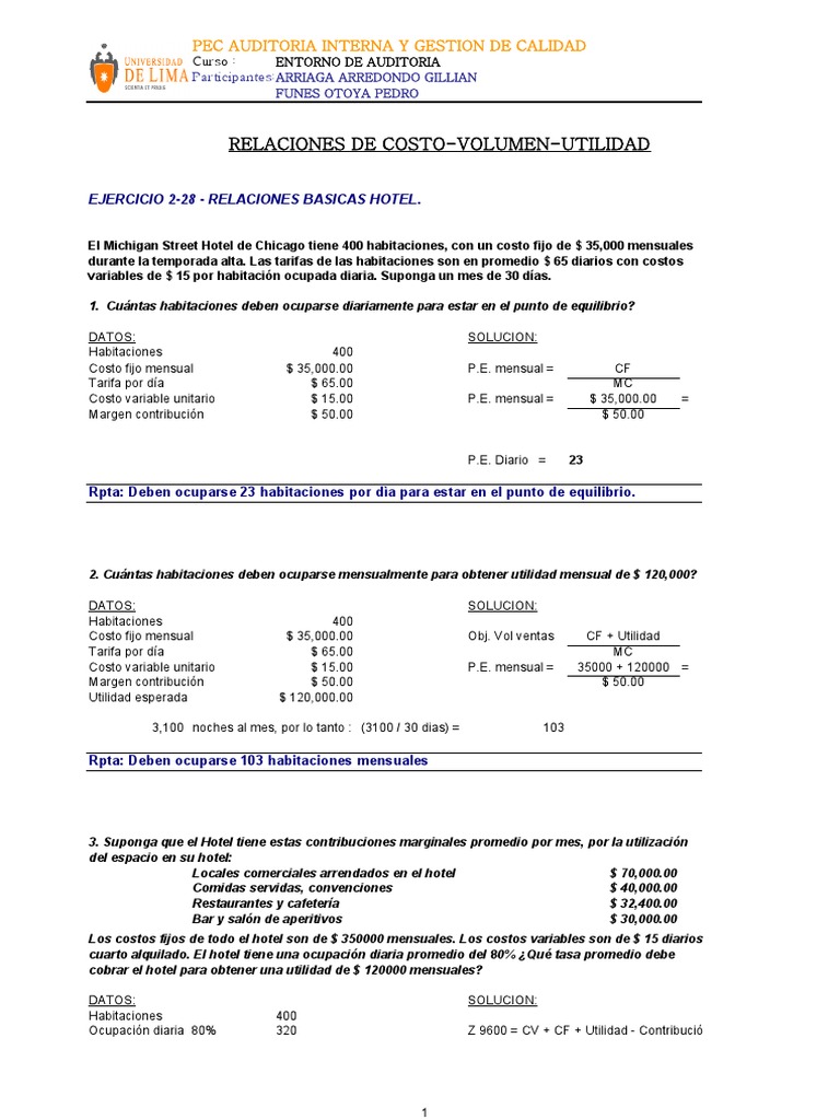 Ejerc PE Hoteles y Fresas Horngren | PDF | Industria de la hospitalidad ...