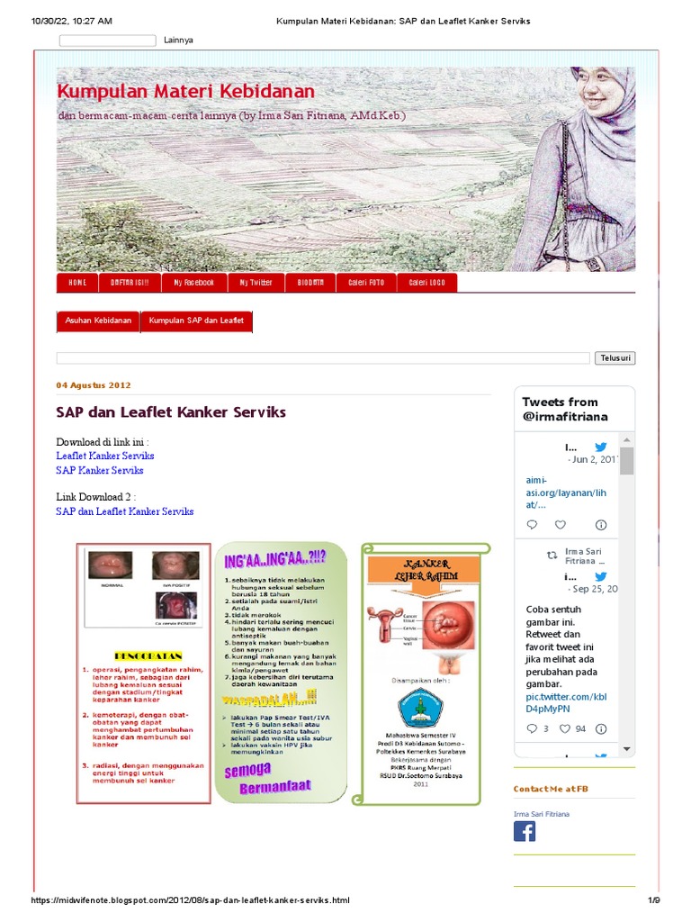 Kumpulan Materi Kebidanan - SAP Dan Leaflet Kanker Serviks | PDF