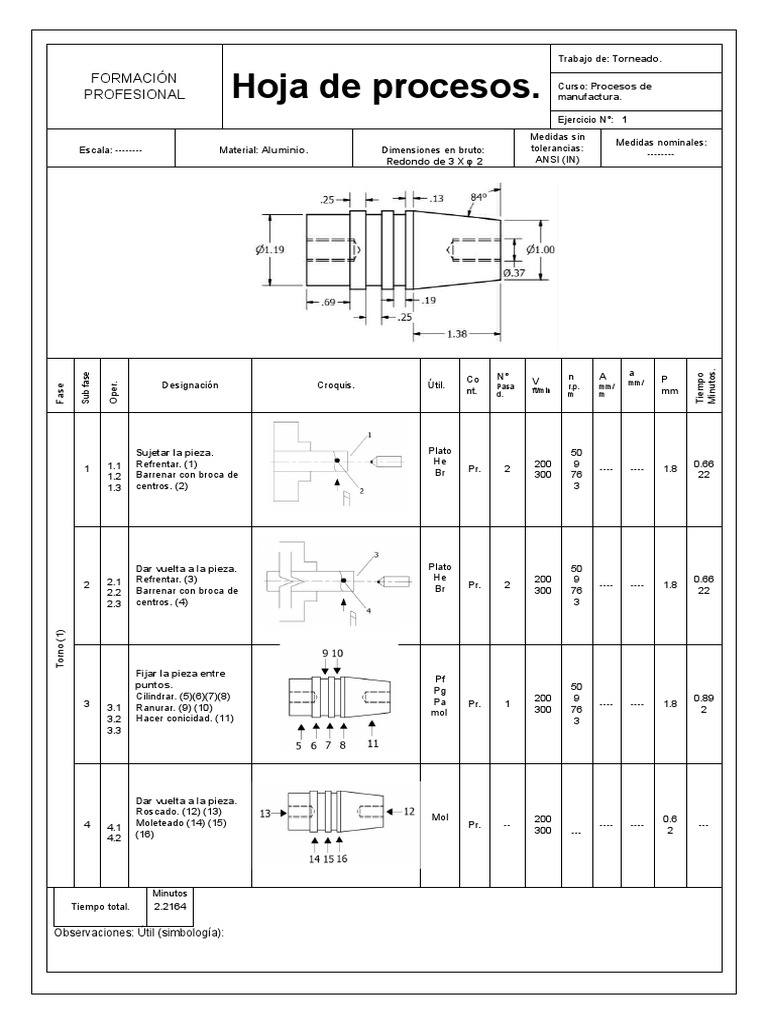 Hoja de Procesos Parte Inferior | PDF | Máquinas rotativas | Máquinas