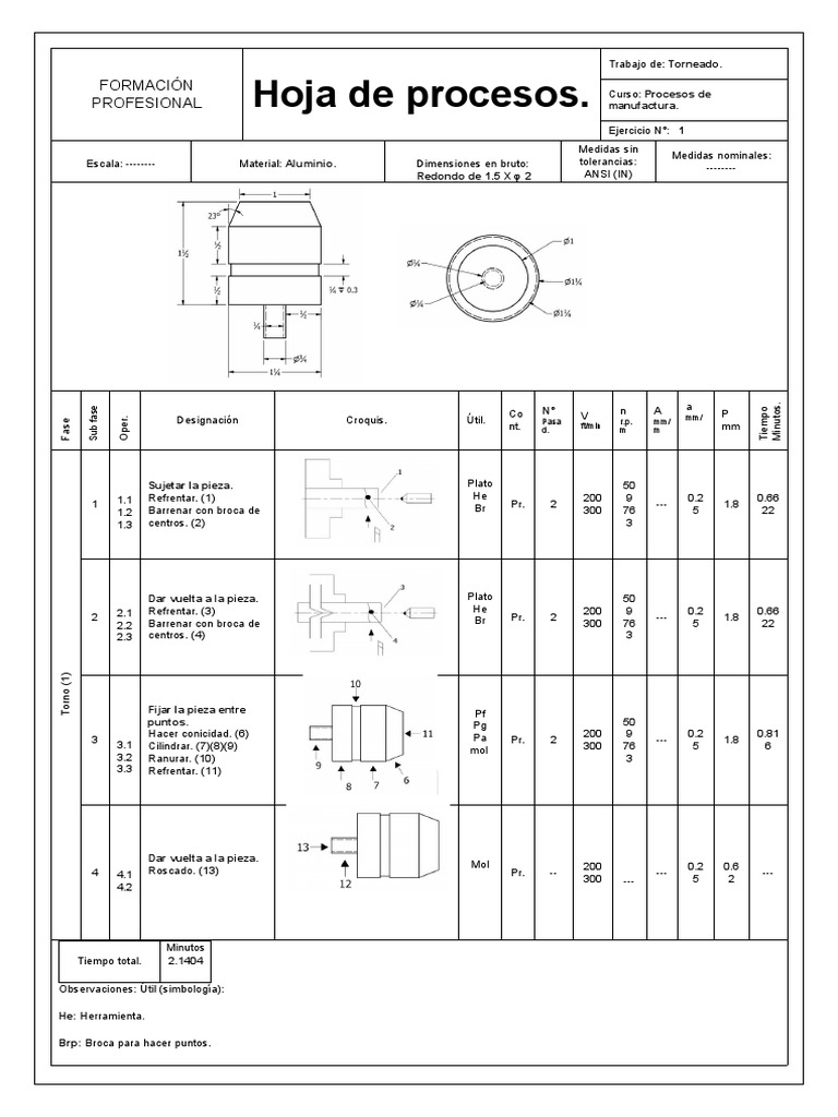 Hoja de Procesos Parte Superior | PDF | Procesos industriales | Máquinas