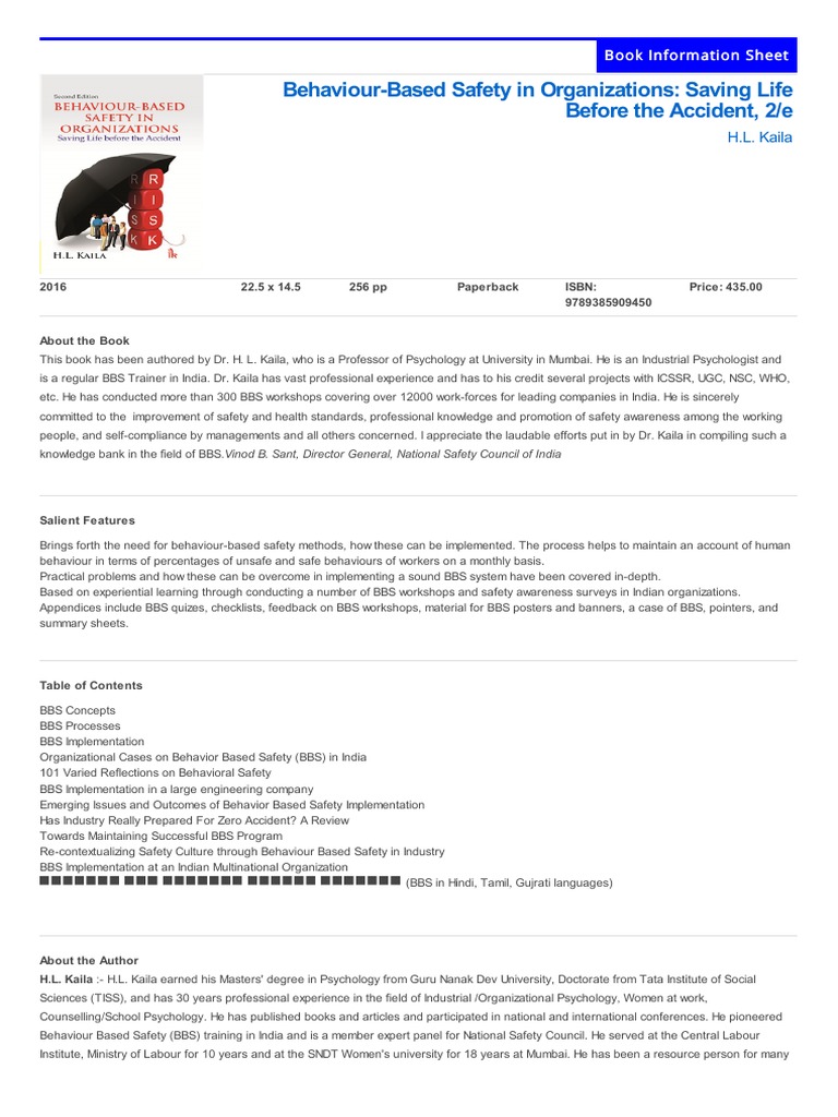 Behaviour-Based Safety in Organizations: Saving Life Before The ...