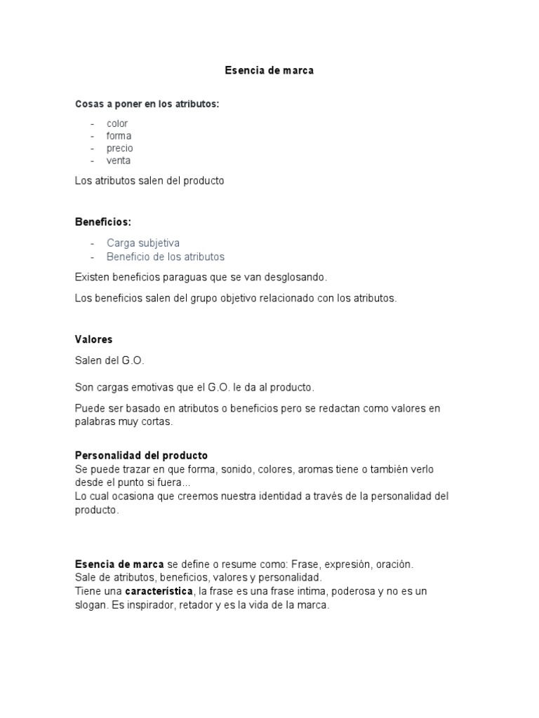 Esencia de Marca | PDF | Marca | Esencia