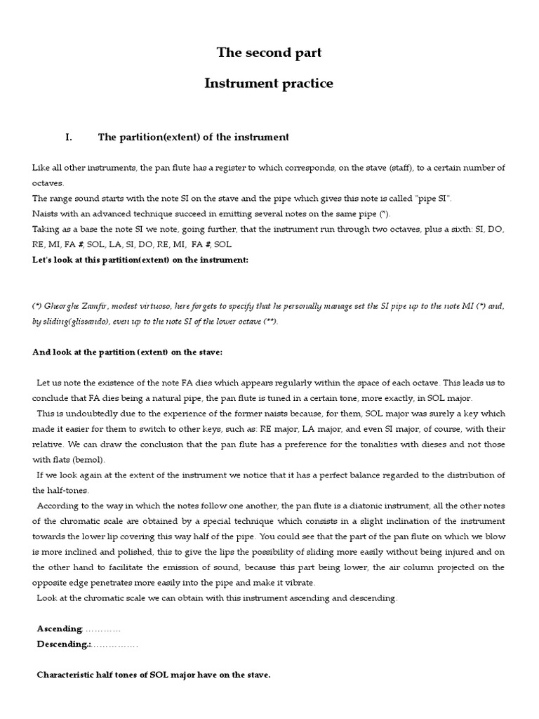 Pan Flute Text Book. The Second Part 1 | PDF | Tempo | Flute