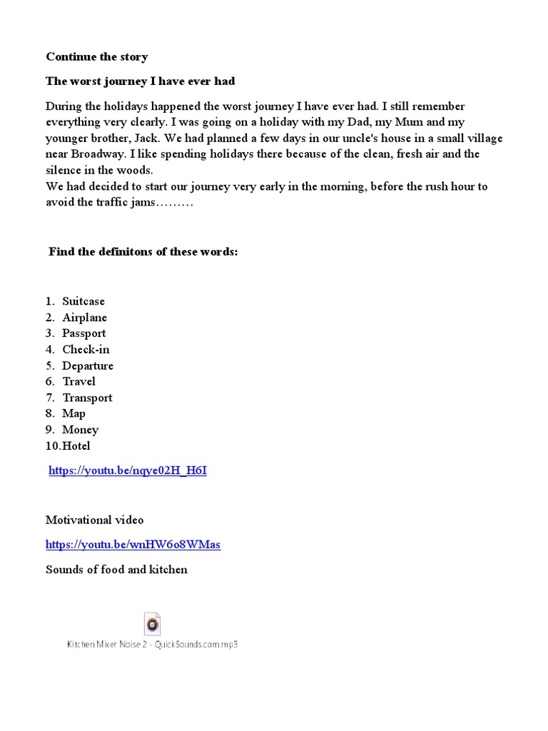 Travelling, Make Up Story | PDF