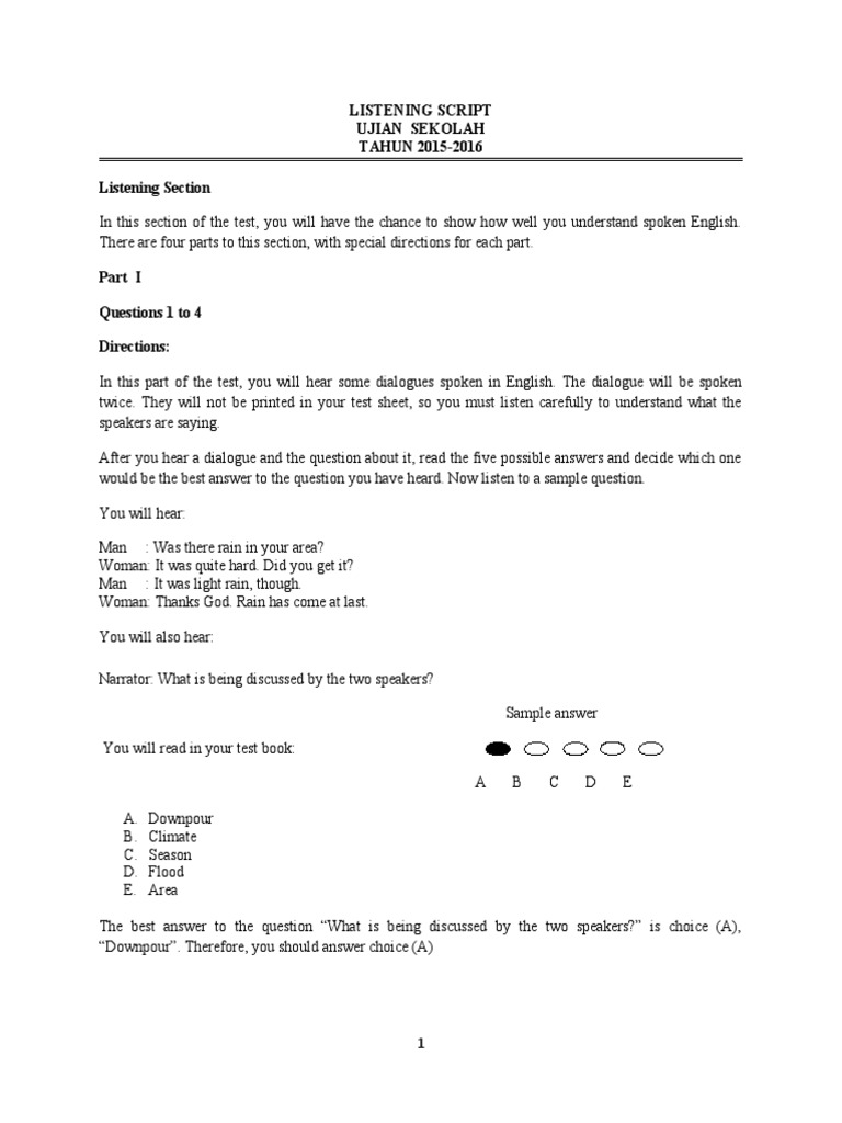 LISTENING SCRIPT For US | PDF