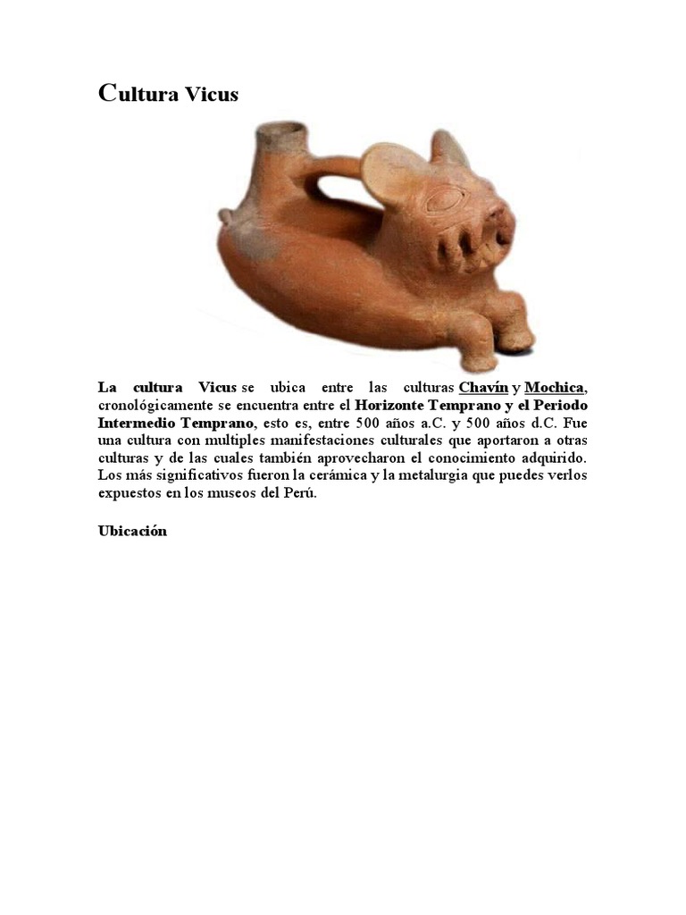 Cultura Vicus: Ubicación y Manifestaciones | PDF | Era precolombina