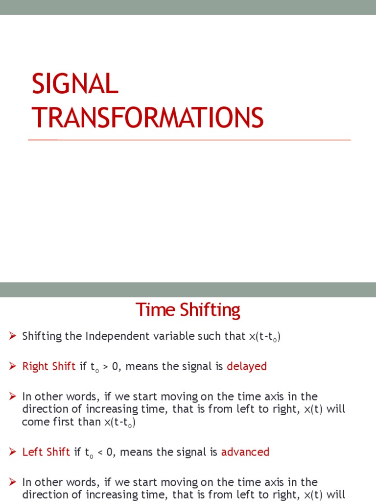 Lecture-2-Signal Transformations | PDF