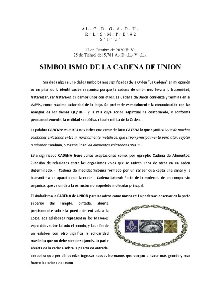 Simbolismo de La Cadena de Union | PDF | Masonería