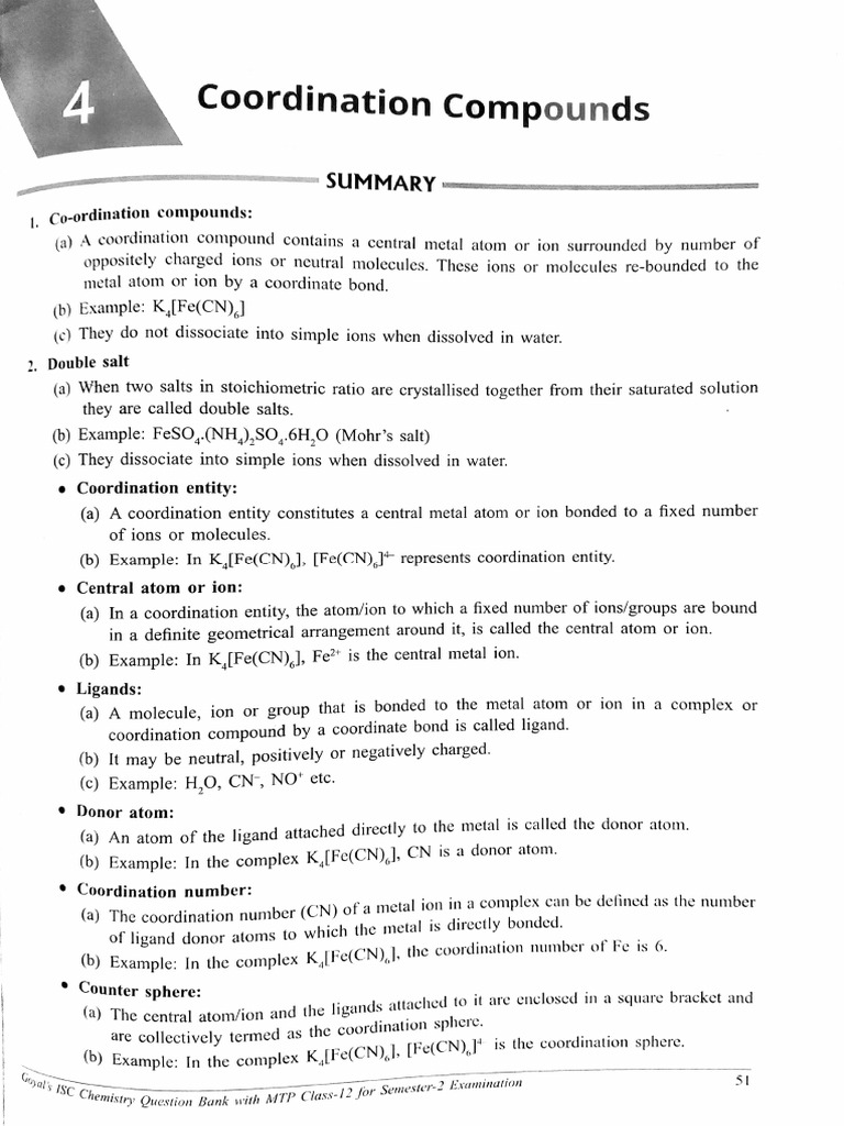Coordination Compounds | PDF | Coordination Complex | Ligand