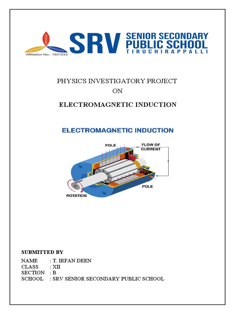 Irfan Physics Project Work | PDF | Electromagnetic Induction | Magnetic ...