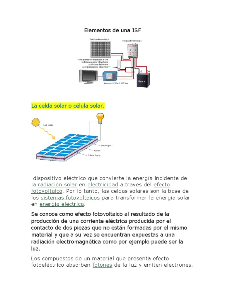 Elementos de Una ISF | PDF | Célula solar | Energía solar