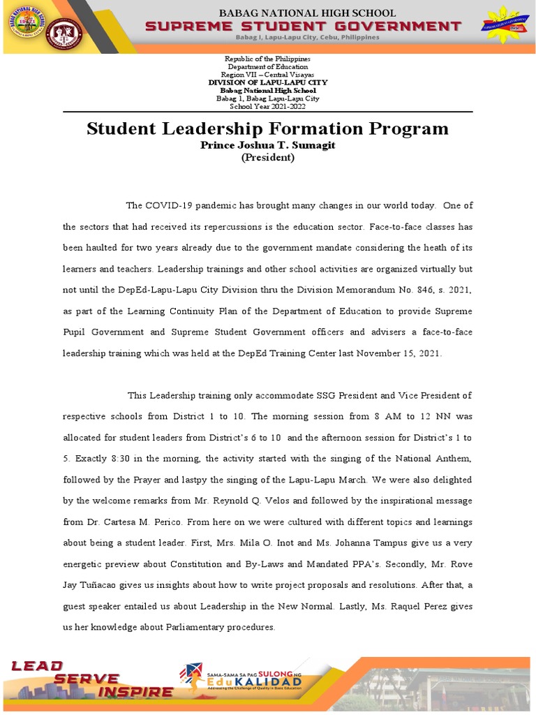 Student Leadership Formation Program (Prens) | PDF