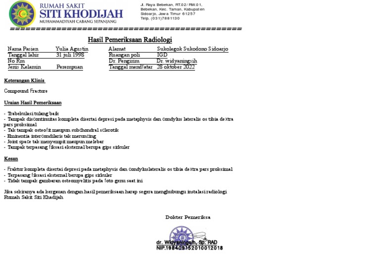 Surat Radiologi | PDF