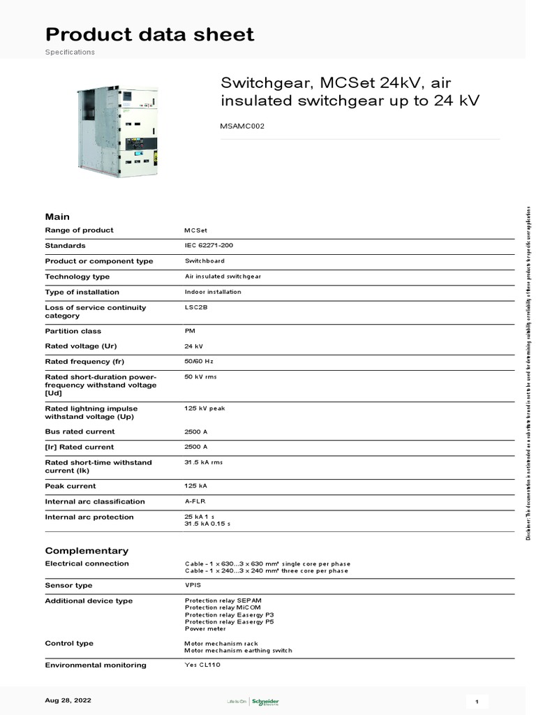 MCSet 24 KV - MSAMC002 | PDF | Relay | Components