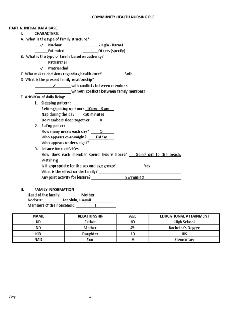 Idb Family | PDF | Physical Examination | Health Sciences