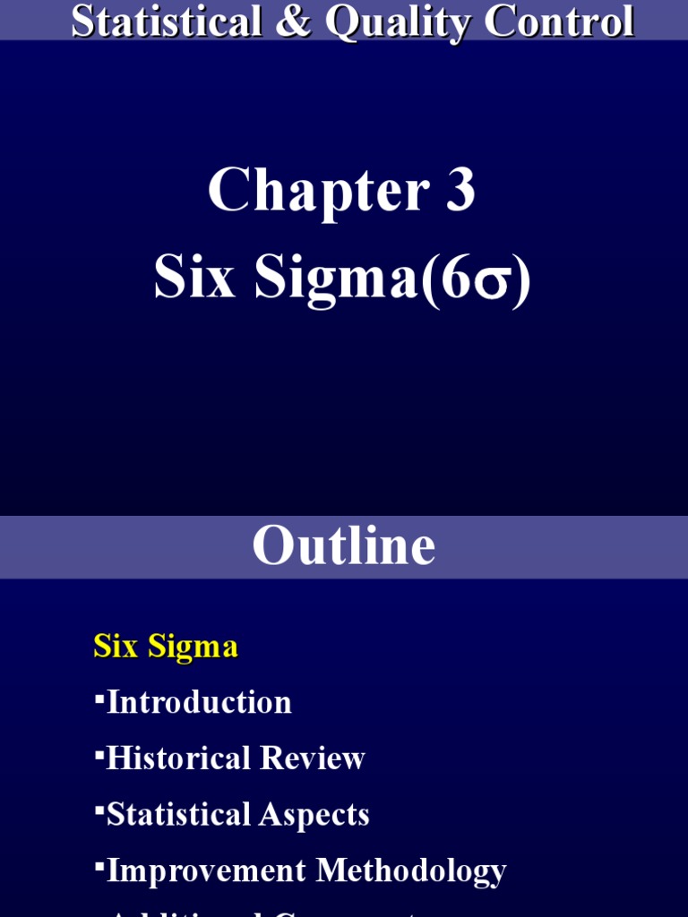 Chapter - 3 Six Sigma | PDF | Six Sigma | Quality Management