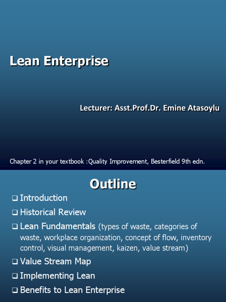 Chapter - 2 Lean Enterprise | PDF | Lean Manufacturing | Supply Chain ...