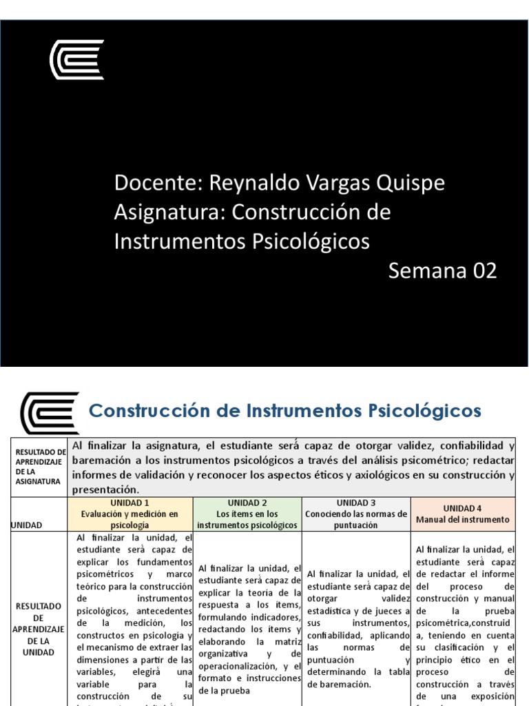 Presentacion Semana 2 Construccion Instrumentos Psicologicos 2020 20 ...