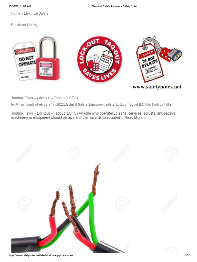 Electrical Safety Archives - Safety Notes | PDF | Occupational Safety ...